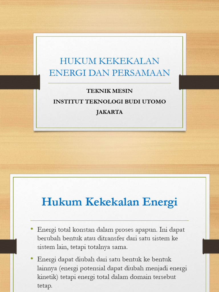 Hukum Kekekalan Energi Dan Persamaanya | PDF