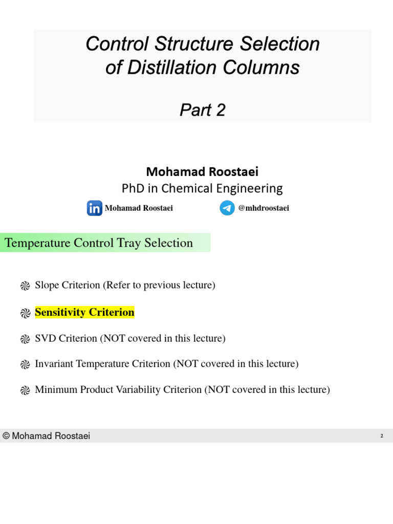 Distillation Control - Part 2... | PDF | Separation Processes | Unit ...
