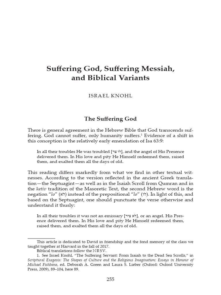 Suffering God and Messiah in Isaiah | PDF | Bible | Religious Texts