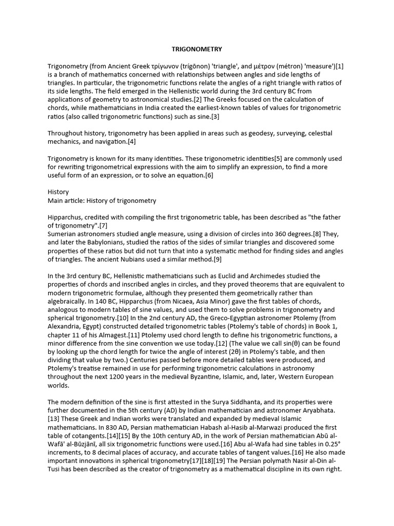 TRIGONOMETRY | Download Free PDF | Trigonometry | Elementary Geometry