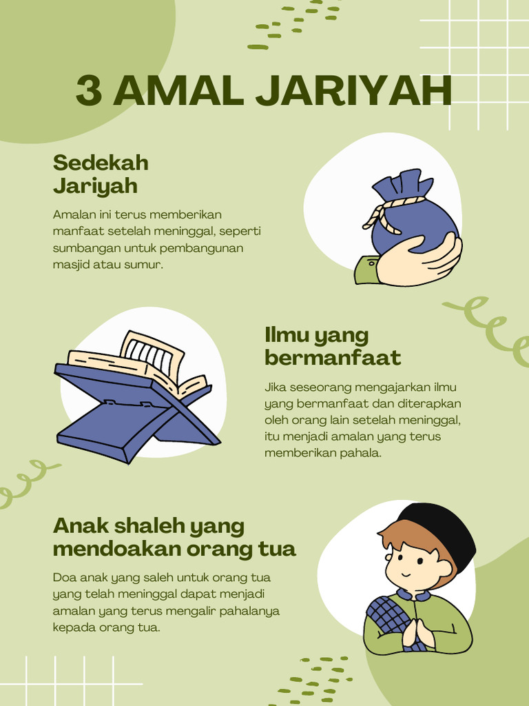 Hijau Ilustrasi 3 Amal Jariyah Poster Sekolah | PDF