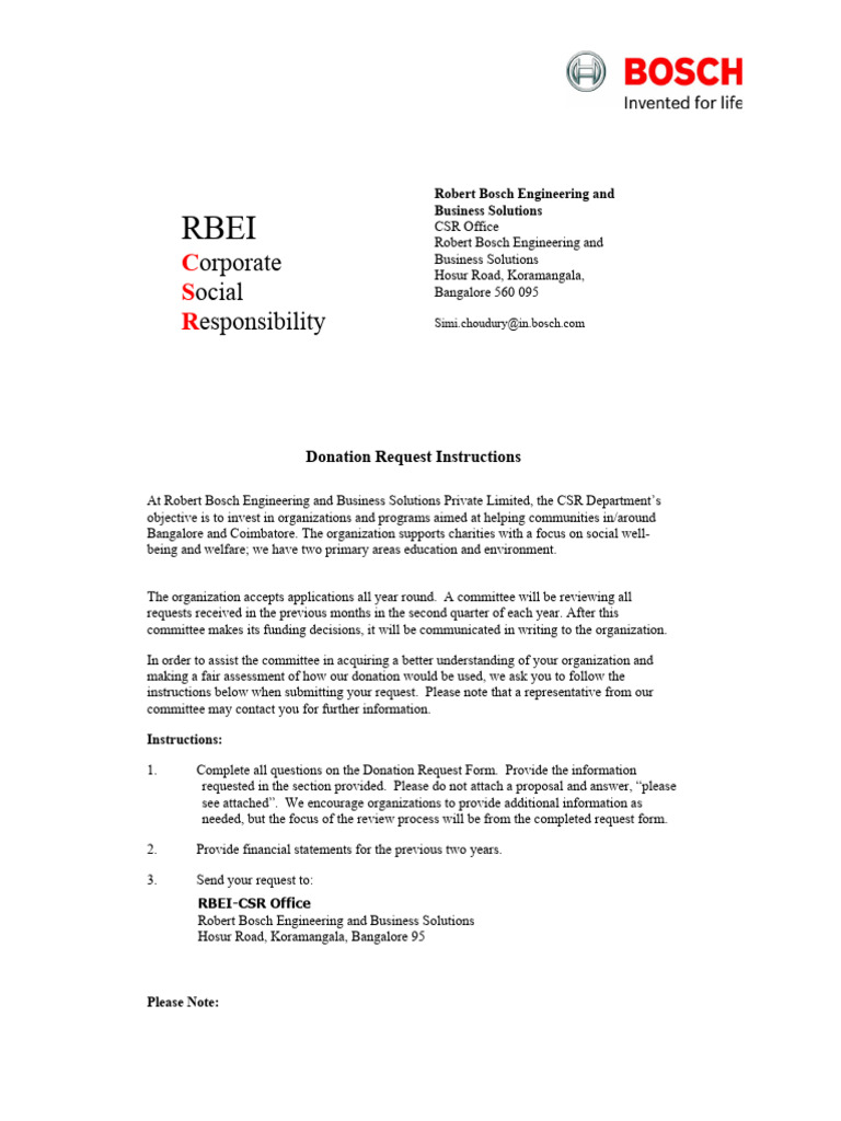 CSR Application Form | PDF | Corporate Social Responsibility ...