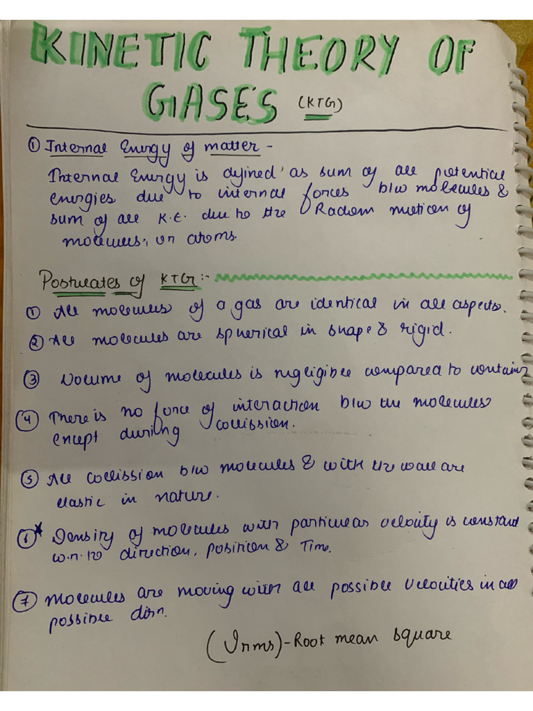 Kinetic Theory of Gases | PDF