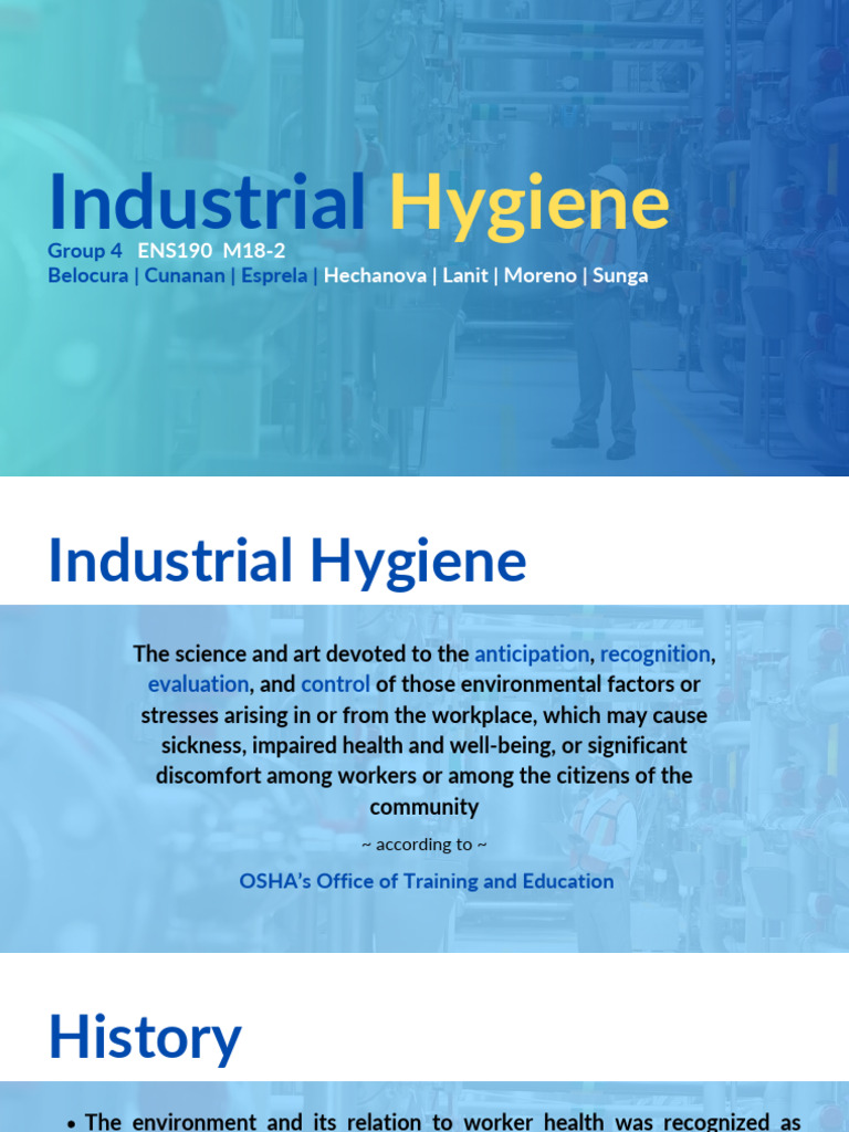 Industrial Hygiene | PDF | Occupational Hygiene | Occupational Safety ...