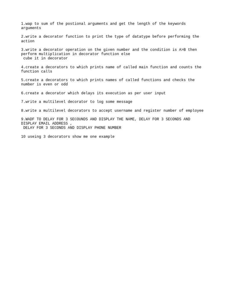 Decorators Example Day 2 | PDF