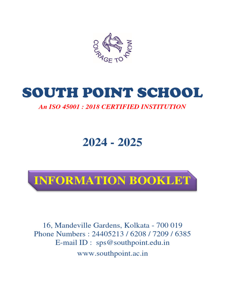 South Point School Info Booklet 2024-25 | PDF | Login | Password