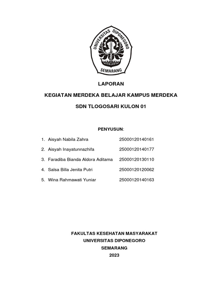 Contoh Laporan MBKM di Sekolah_Kesehatan Masyarakat | PDF