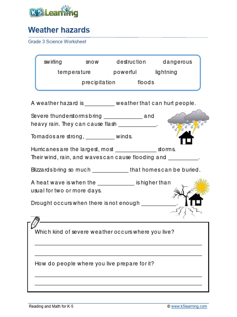 Grade 3 Weather Hazards B | PDF