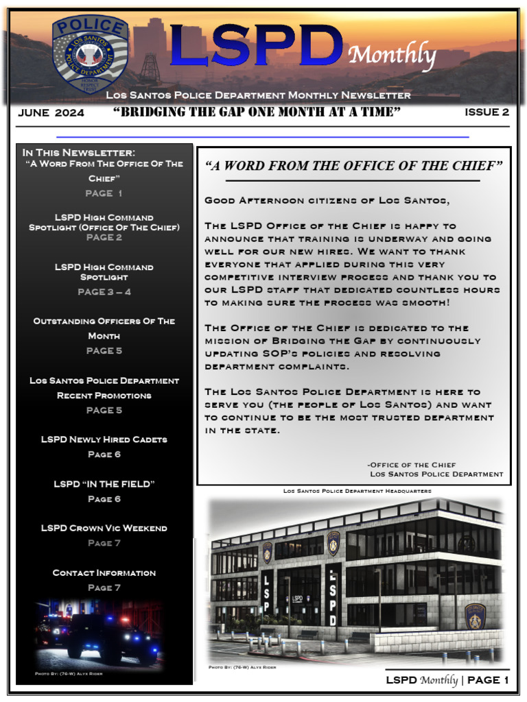 LSPD Monthly Newsletter Final June 2024 Issue 2 | PDF | Police | Crimes