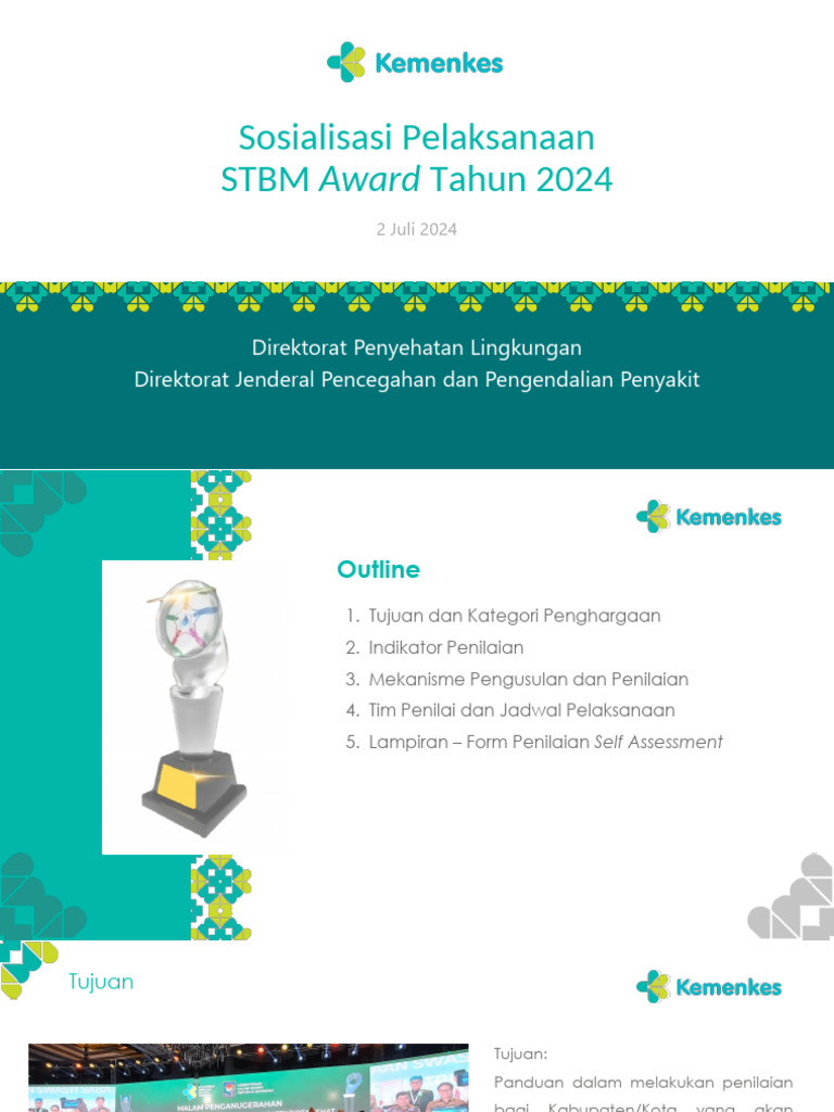 Sosialisasi Pelaksanaan STBM Award Tahun 2024 | PDF