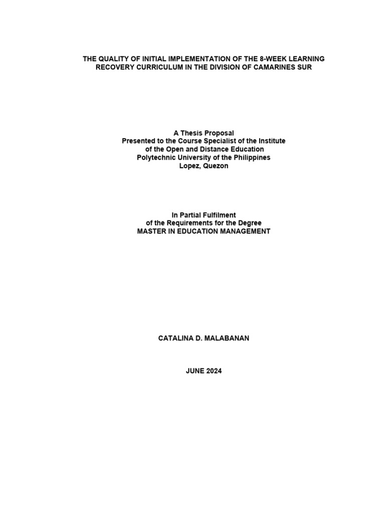 MALABANAN 2024 Revised Thesis 1 | PDF | Educational Assessment | Curriculum