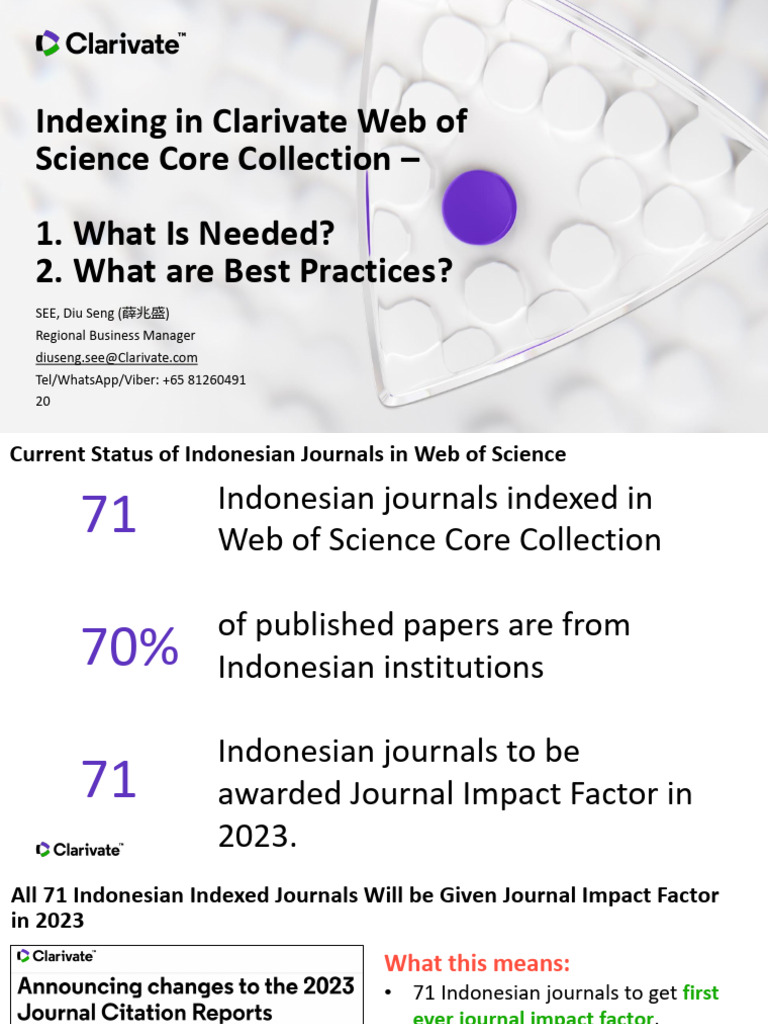 Clarivate Web of Science Selection Process 20 Oct 2022 | PDF | Academic ...