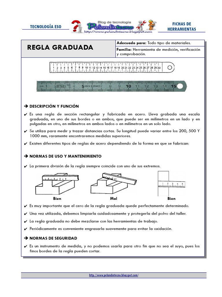 Regla Graduada: Uso y Mantenimiento | PDF