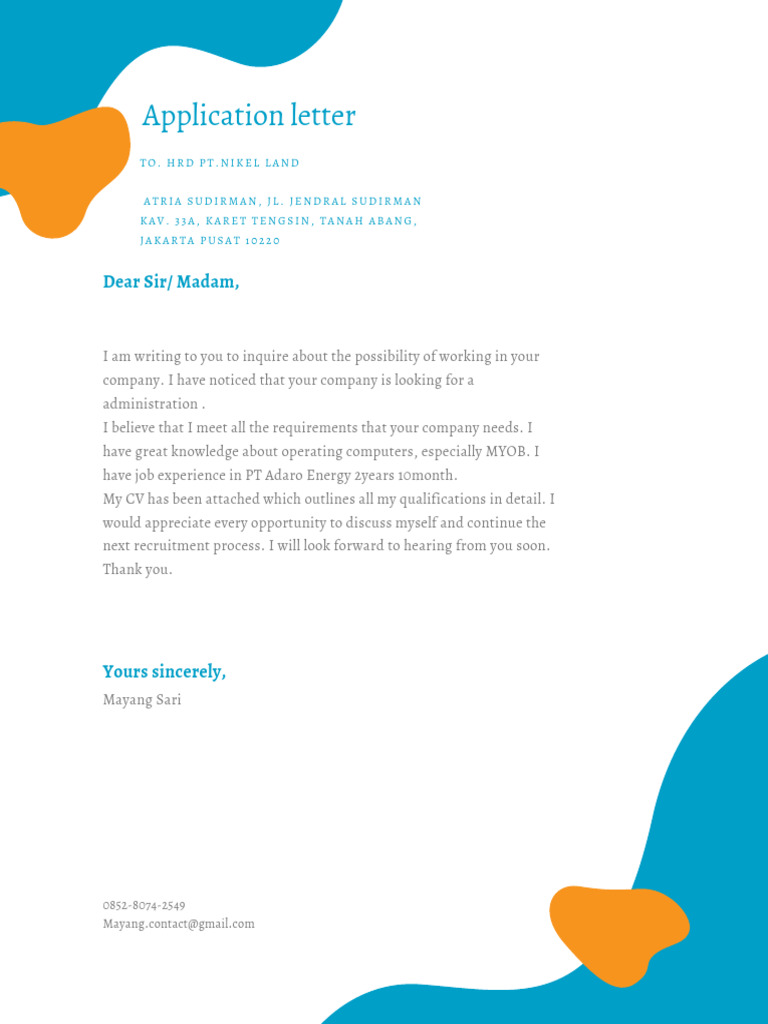 Application Letter | PDF