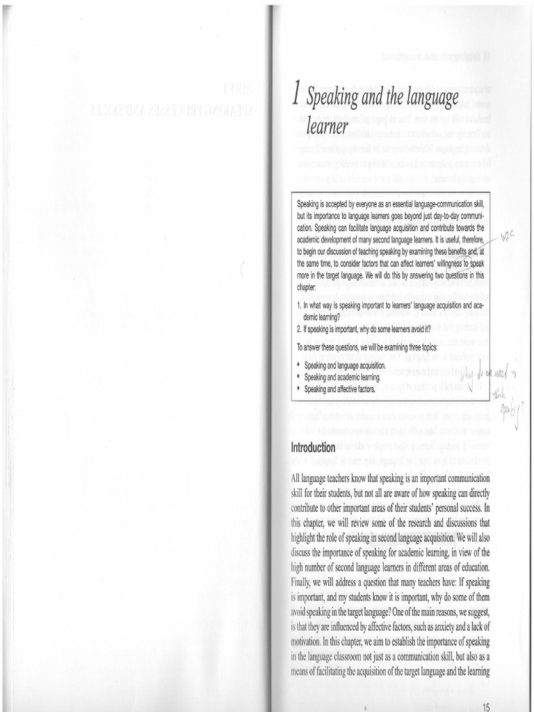 Speaking Chapter 1 | PDF