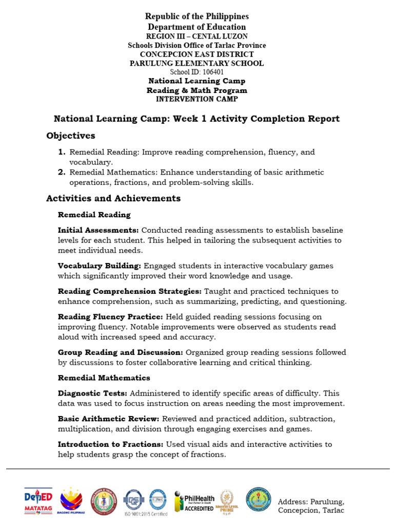 NLC-2024-ACR-WEEK-1 | PDF | Reading Comprehension | Education Theory