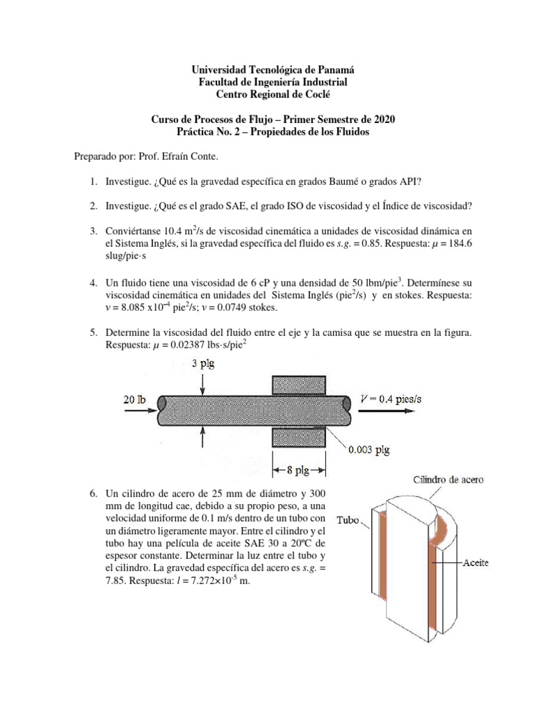 Práctica No2 | PDF | Viscosidad | Fricción