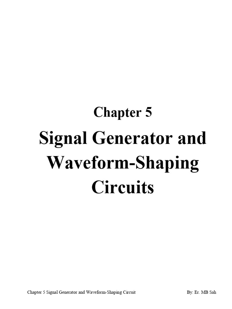Chapter 5 Signal Generator And Waveform Shaping Circuit Pdf Electronic Oscillator Amplifier