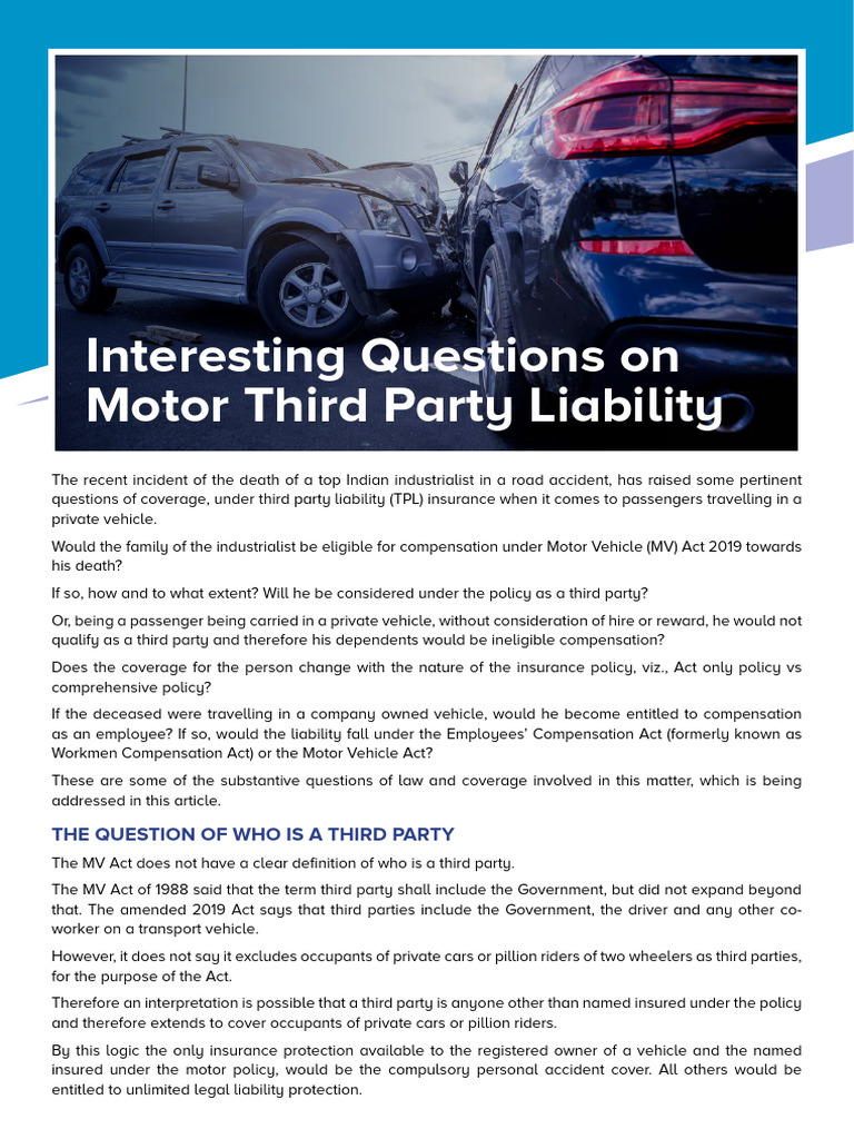 Motor Third Party Liability Insurance Laws Coverages 1664087817 | PDF ...