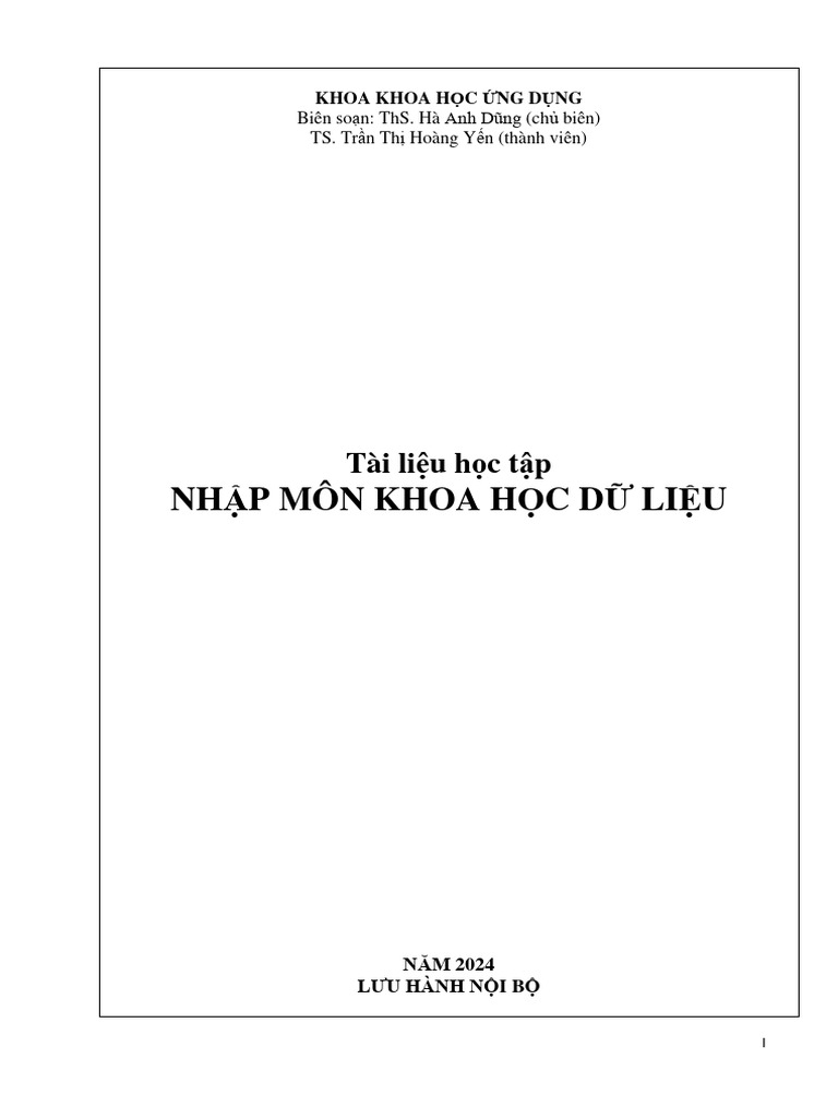 Tlht Nhập Môn Khdl | PDF