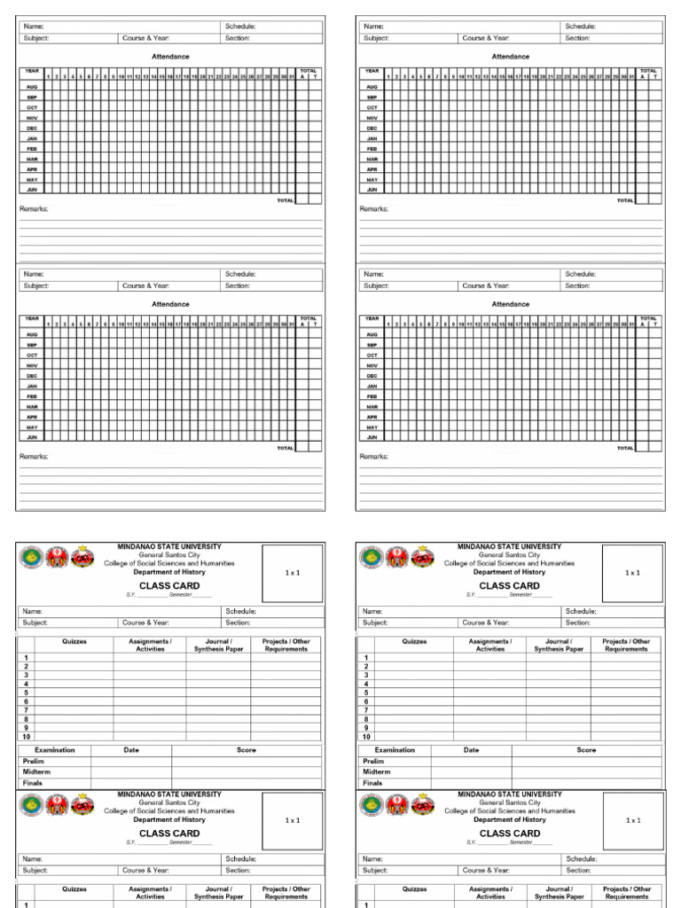 Class Card | PDF