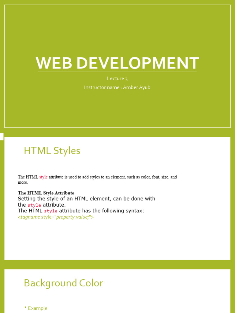HTML Styling and Formatting Basics | PDF | Hyperlink | Html Element