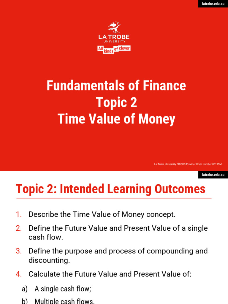 Workshop Slides Topic 2 | PDF | Present Value | Discounting