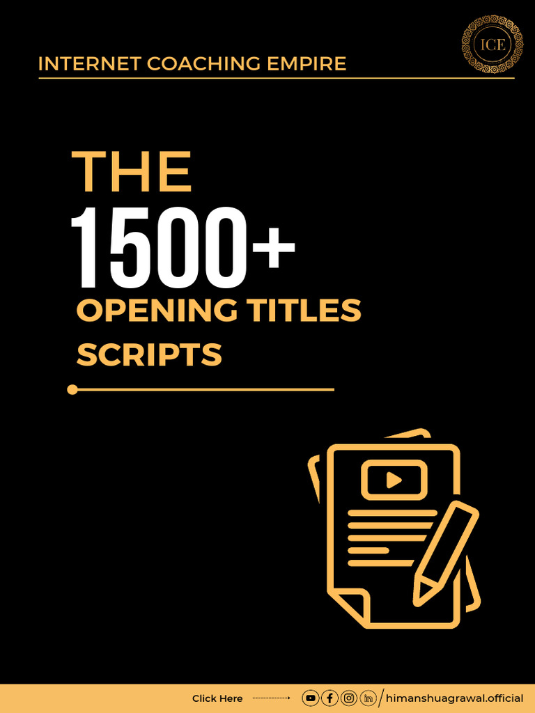 1500+ OPENING TITLES Scripts | PDF | Career & Growth | Self-Improvement