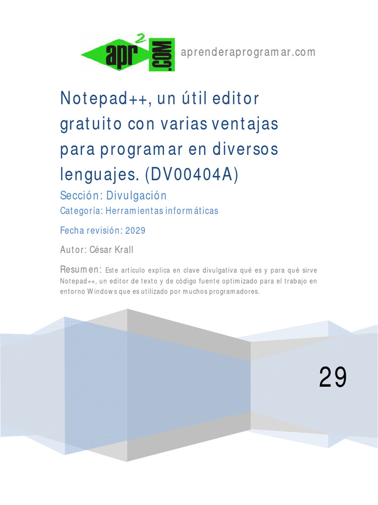 Notepad++, Un Útil Editor Gratuito Con Varias Ventajas para Programar ...