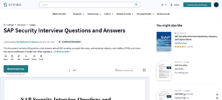 FireShot Capture 015 - SAP Security Interview Questions and Answers - PDF - Database Transac ...