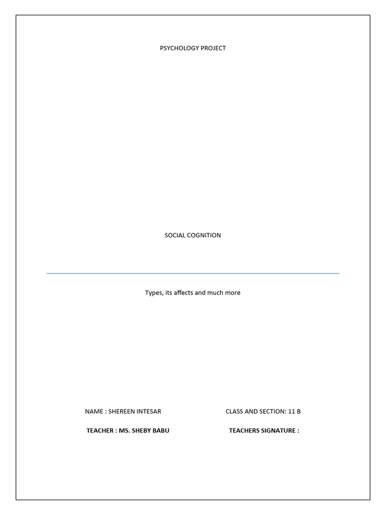 Psychology Project | PDF | Cognition | Motivational