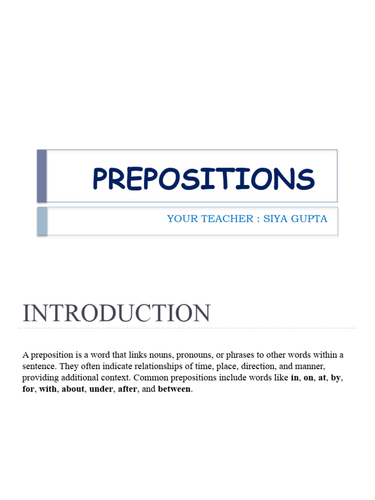 Prep for Siya | PDF | Preposition And Postposition | Verb