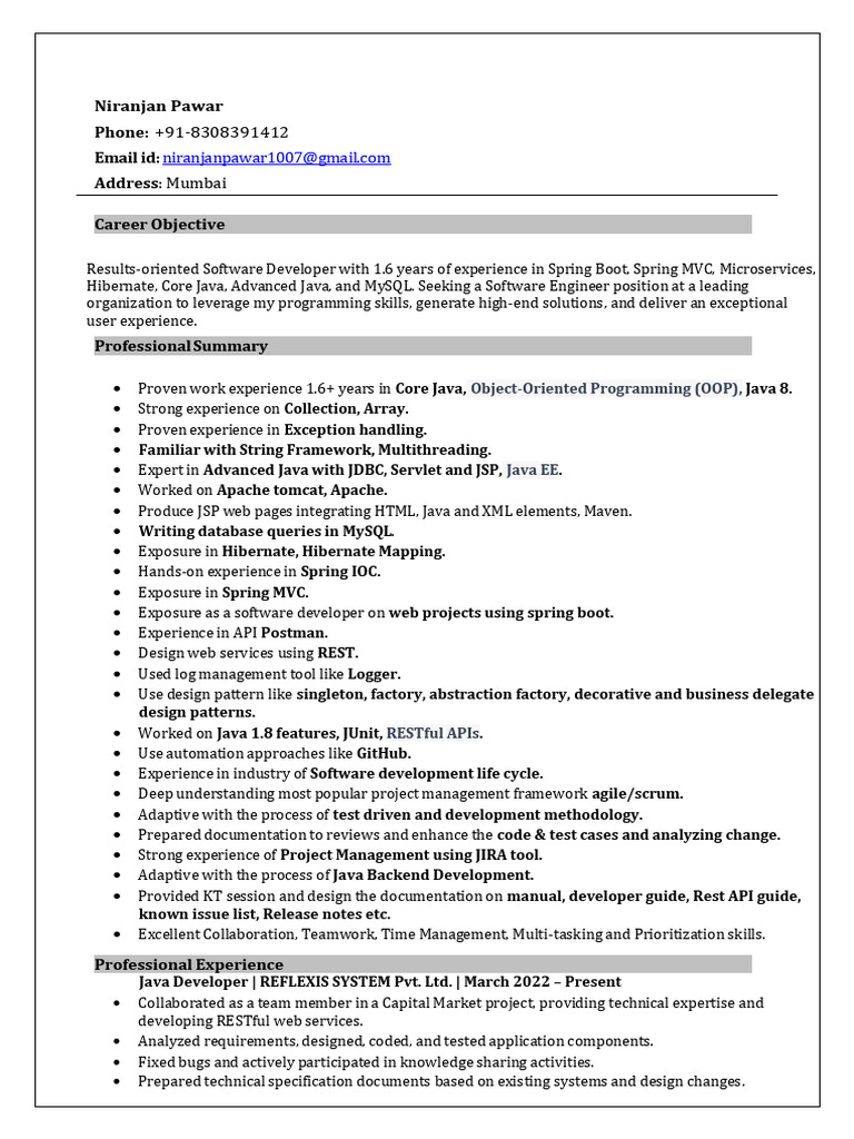 Niranjan 1007 | PDF | Spring Framework | Java (Programming Language)