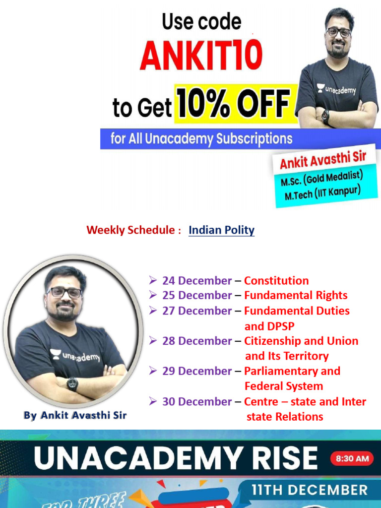 Indian Polity - III by Ankit Avasthi Sir | PDF