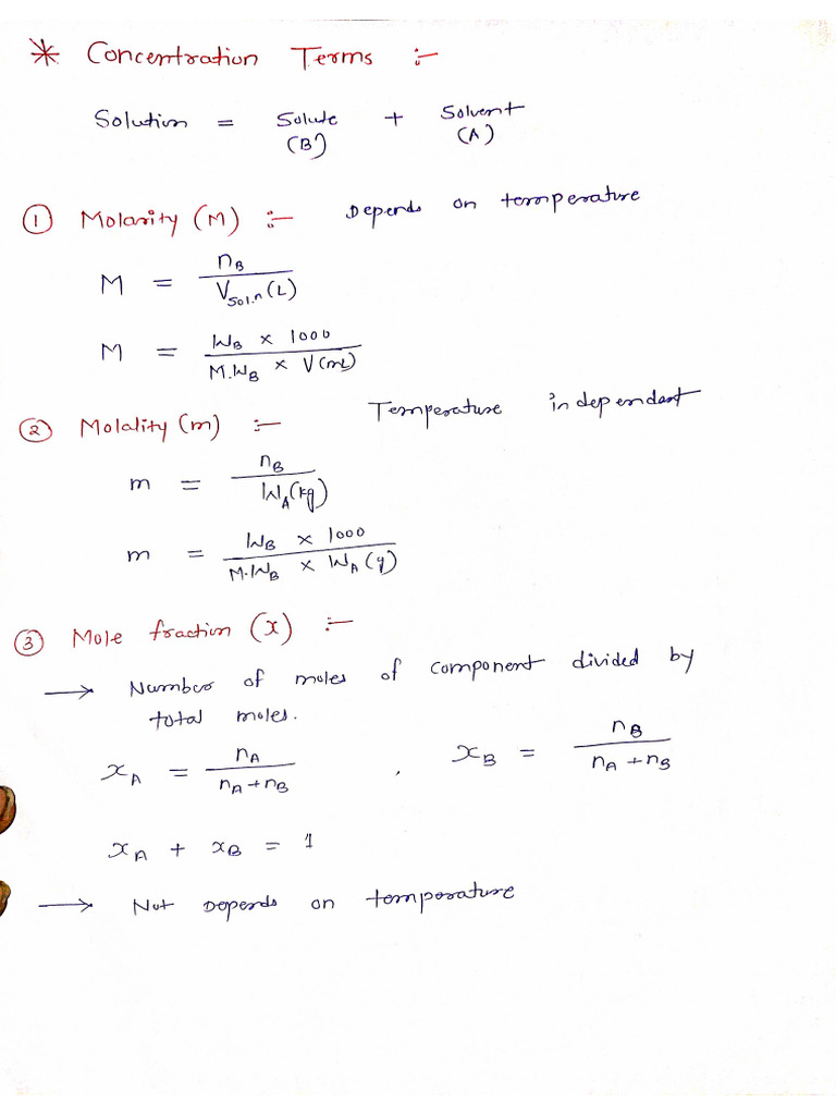 Concentration Terms | PDF | Concentration | Chemistry