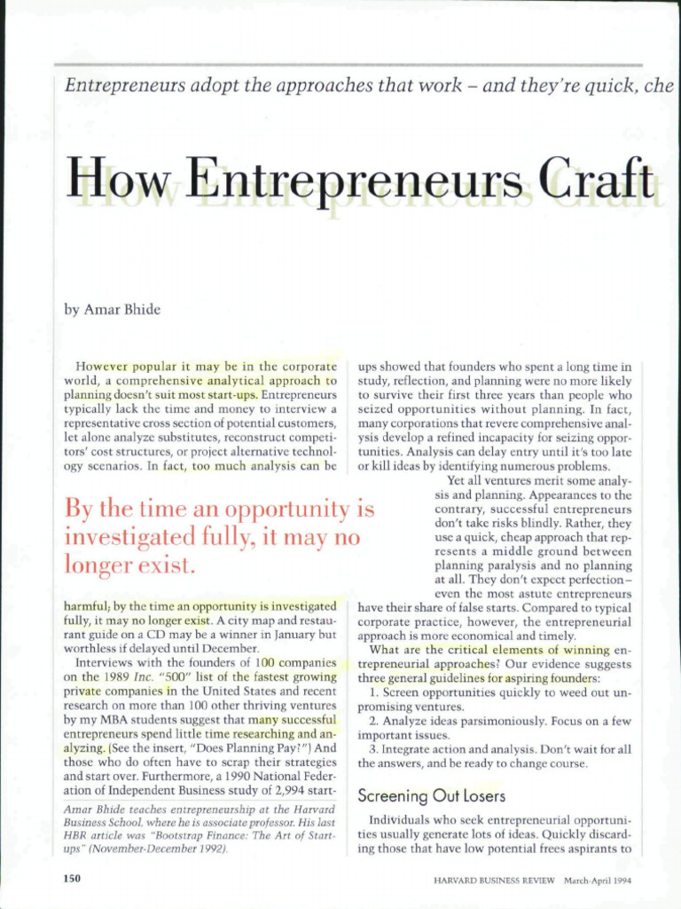 How Entrepreneurs Craft Strategies That Work | PDF | Entrepreneurship | Startup Company