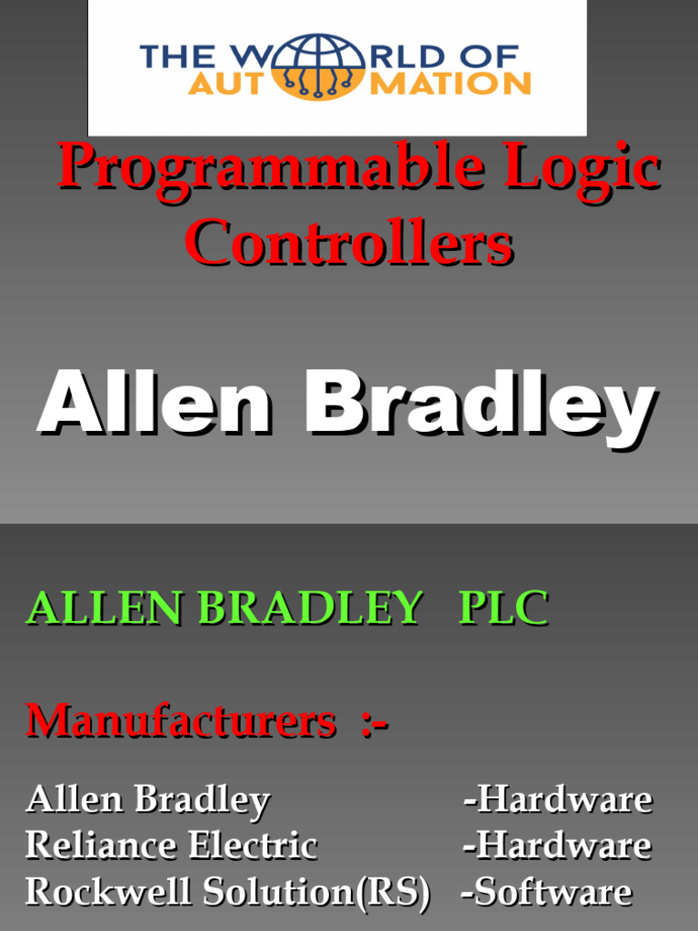 Allen Bradley | PDF | Input/Output | Programmable Logic Controller