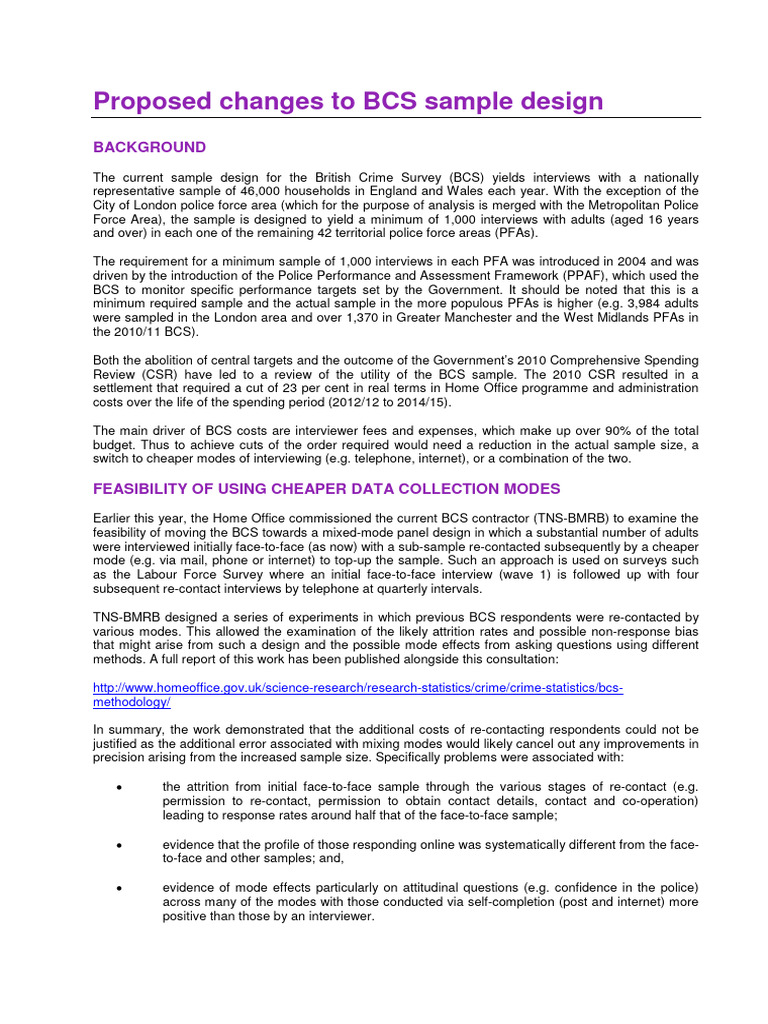 Consult Bcs Sample Design | PDF | Sampling (Statistics) | Scientific Method