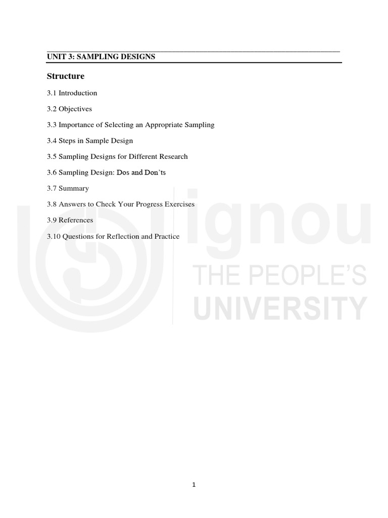 Unit 3 | PDF | Sampling (Statistics) | Observational Error