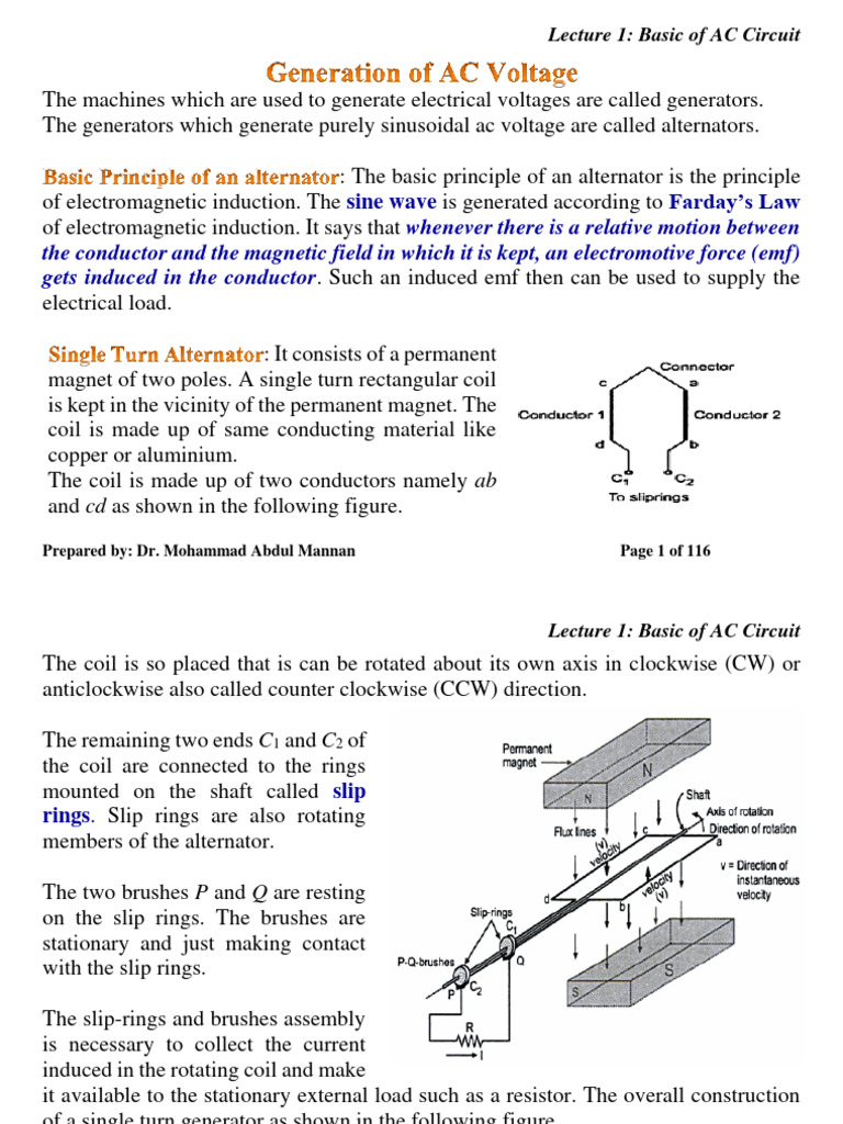 Basic of AC Circuit | PDF | Electromagnetic Induction | Root Mean Square