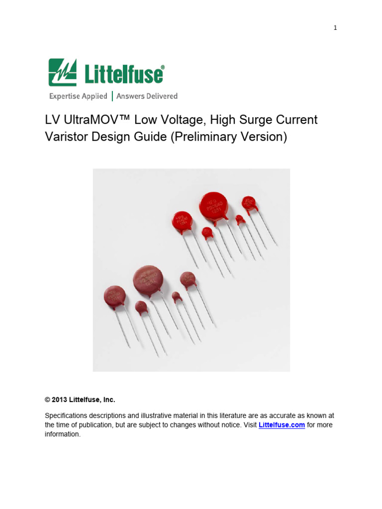 Littelfuse - LV MOV Design - Guide | PDF | Electromagnetism ...