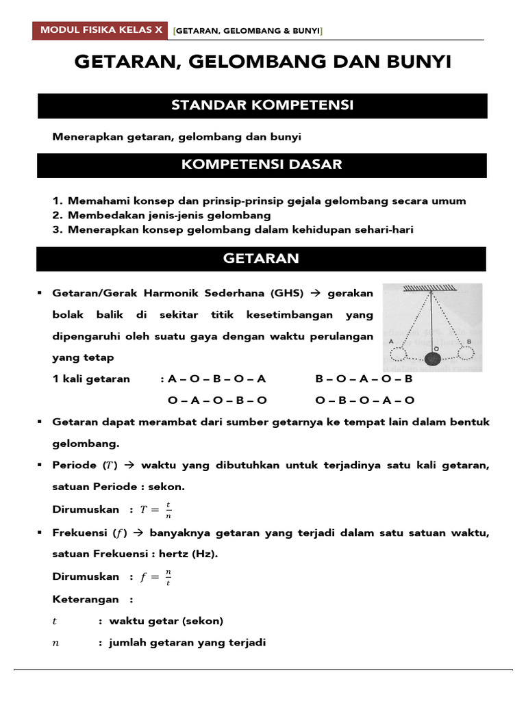 Modul Getaran Gelombang Dan Bunyi | PDF