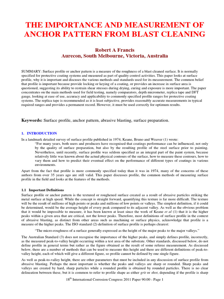 The Importance and Measurement of Anchor Profile | PDF | Accuracy And ...