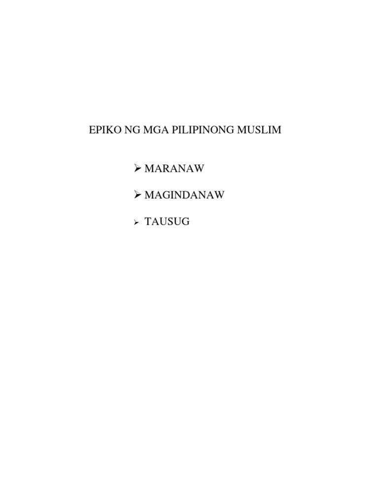 Epiko 1 | PDF