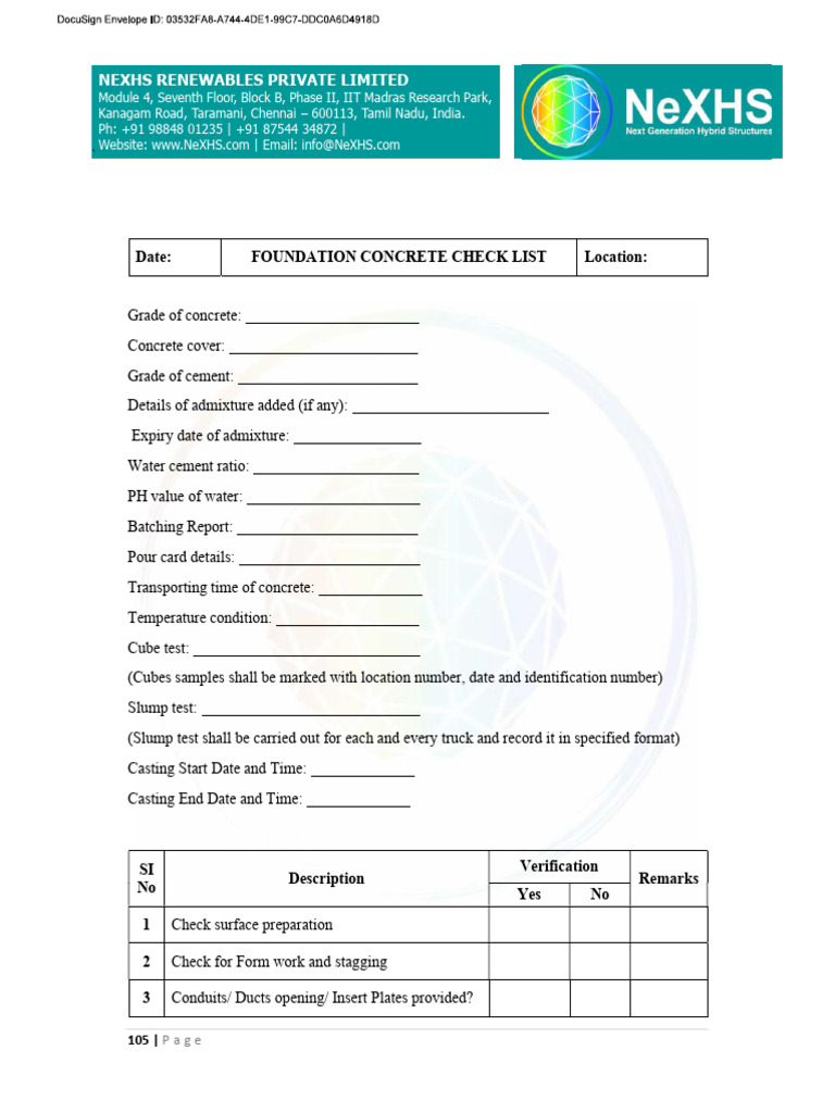 Cement Expiry Date Verification Checklist | PDF | Concrete | Civil ...
