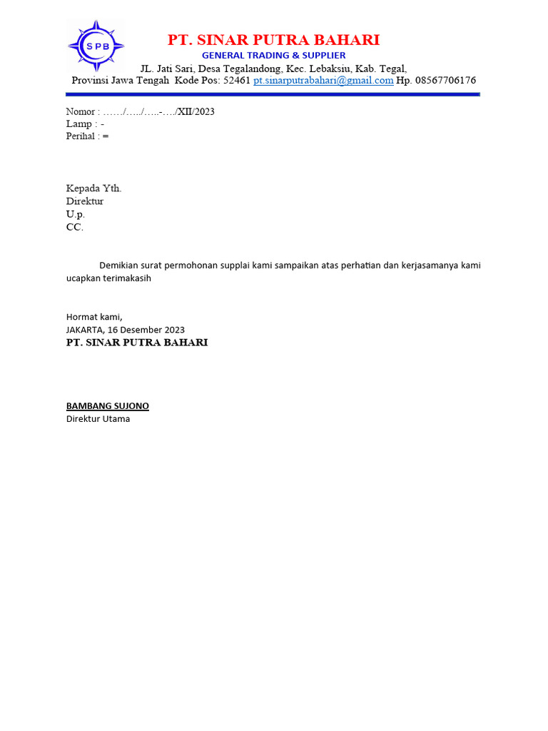 Kop Surat SPB | PDF | Karier & Perkembangan