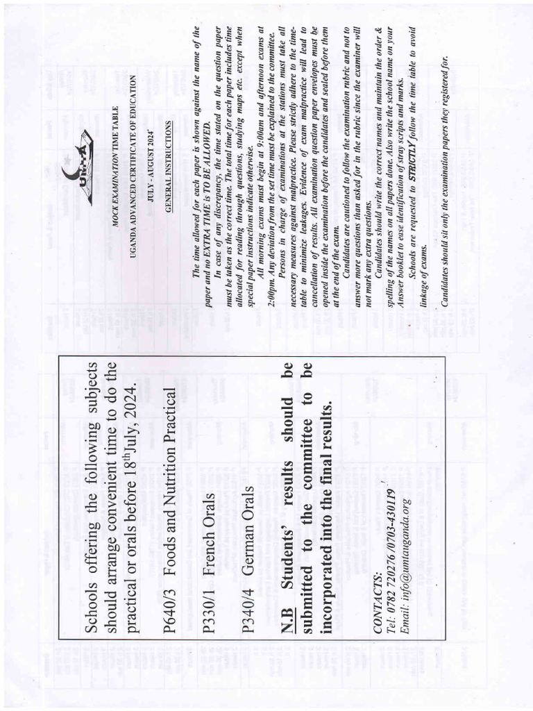 Uace Timetable | PDF Uace Timetable | PDF