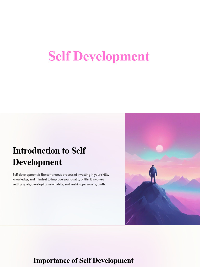 Self Development Ppt 1 | PDF | Psychological Resilience | Goal