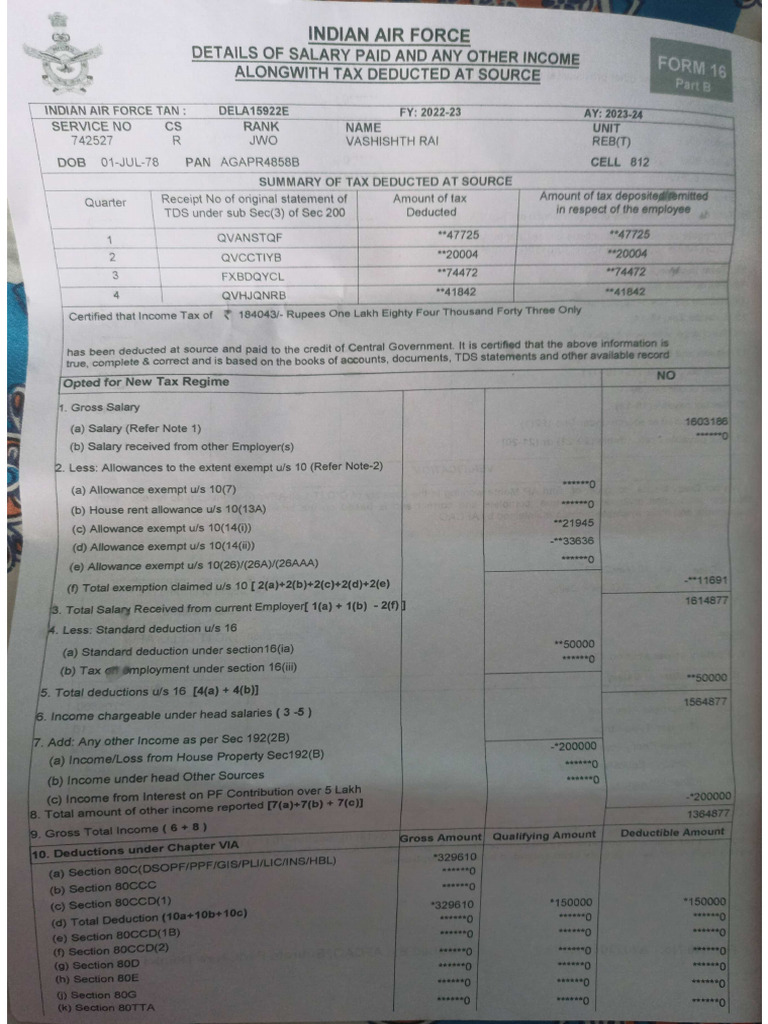 Form 16 Part B | PDF