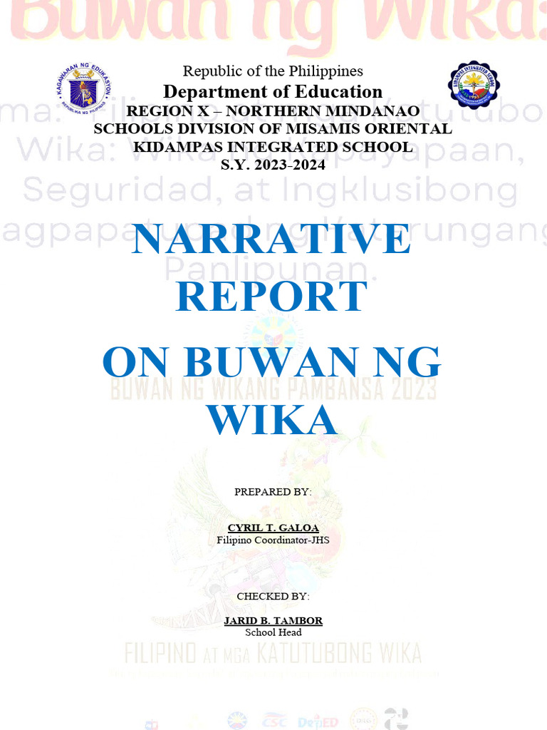 Narrative Report On Buwan NG Wika 2023 | PDF | Government | Philippines